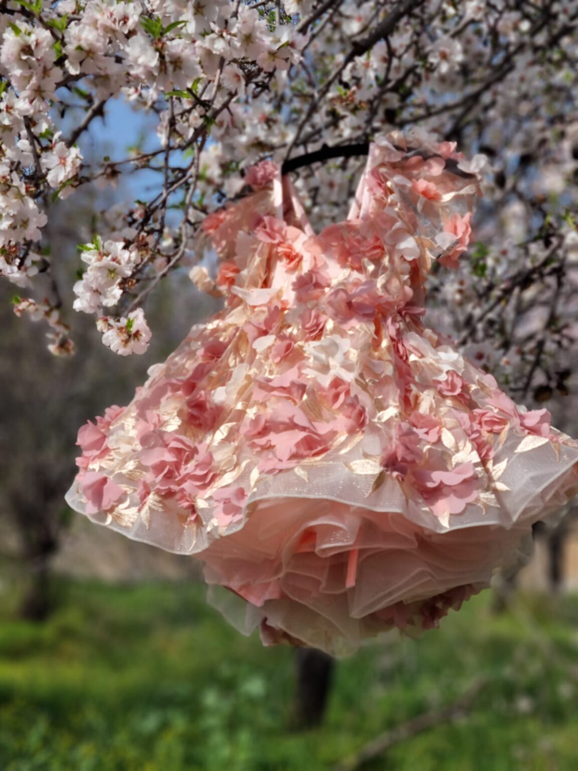 White FLOWER 3D PARTY GOWN Ophelia PRINCESS - CocoBee